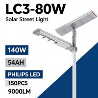 China 9000lm Split Solar Street Light 5050 LED T3 Light Distribution for Municipal Project for sale