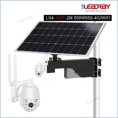 China 140W Solar 4G WiFi PTZ Camera 5MP 4.5 inch Aluminium Alloy Solar Security Camera LiFePO4 Battery 60-100m IR Distance for sale