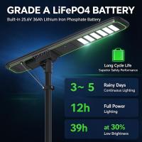 China 150W All In One Solar Street Light LRC-H150W 3-5 Rainy Days Backup LiFePO4 Battery 2.4G Remote Control for sale