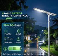 China 150W All In One Solar Street Lamp 27000Lm 5050 LED LiFePO4 Battery for Large Road Lighting Project for sale