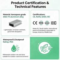 China 130W Integrated Solar Street Lights PV Panel 3-5 Days Rain Backup 2.4G Remote Control for sale