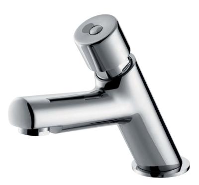 China Chrome Plated Self-Closing Time Delay Faucet - Brass Construction with 5-Year Warranty for Kitchen & Bathroom for sale