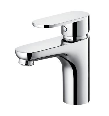 China Chrome Brass Basin Mixer Tap Hot Cold Water Bathroom Faucet Single Handle 0.5 Bar for sale