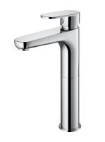 China Single Handle High Wash Basin Faucet 35mm Cartridge Hot Cold Water Chrome Brass for sale