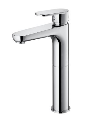 China Single Handle High Wash Basin Faucet 35mm Cartridge Hot Cold Water Chrome Brass for sale