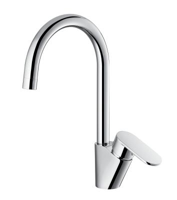 China CONNE Polished Chrome Kitchen Faucet 360 Degree Swivel Spout Single Handle 35mm Ceramic Cartridge for sale