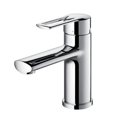 China Single Hole Brass Wash Basin Faucet Chrome 1 Handle Hot Cold Water Bathroom Sink Faucet for sale