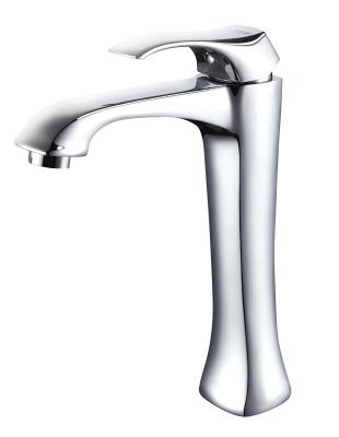 China CONNE Tall Bathroom Wash Basin Faucet Brass Chrome Single Handle Hot Cold Water Mixer Tap for sale