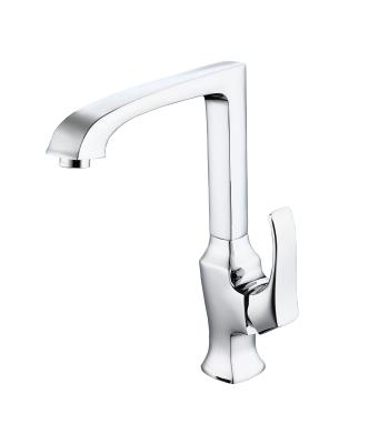 China Conne Brass Kitchen Faucet Hot Cold Mixer 360 Degree Swivel Spout Chrome Single Handle for sale