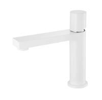 China CONNE White Single Hole Bathroom Faucet with 25mm Ceramic Cartridge and 5-Year Warranty for Laundry Basin for sale