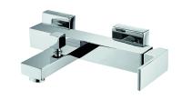 China Chrome 25mm Cartridge Single Handle Square Bath Shower Mixer Faucet Brass 1bar 5bar for sale