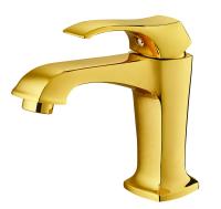 China CONNE Light Gold Brass Wash Basin Faucet Single Handle Hot Cold Water 1 Hole Bathroom Sink Faucet for sale