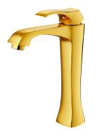 China CONNE 35mm Brass Wash Basin Faucet Light Gold Long Neck Bathroom Sink Mixer Tap 0.5bar for sale