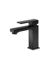 China Ceramic Cartridge Single Handle Basin Faucet Matte Black 0.1-0.5MPa Brass Bathroom Tap for sale