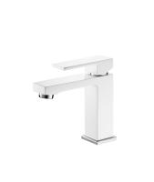 China CONNE Matte White Single Hole Brass Wash Basin Faucet Hot Cold Water 1 Handle for sale