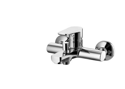 China Brass Single Lever Shower Faucet Wall Mounted Bath Shower Mixer Chrome 0.1-0.5MPa for sale