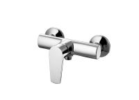 China Chrome Finish Wall Mounted Brass Shower Mixer Faucet Single Handle 0.5 Bar for sale