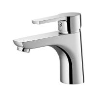 China Chrome Finish Brass Wash Basin Faucet Single Lever 137mm Height Hot Cold Water for sale