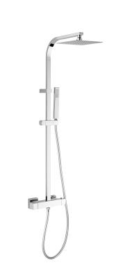 China Square Chrome Thermostatic Shower Column Set with Adjustable Handheld Sprayer - 5-Year Warranty, 0.1-0.5MPa Pressure Range for sale