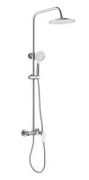 China Chrome Finished Brass Exposed Shower Column Set with Rainfall Shower Head - 3 Functions, 5-Year Warranty, 0.1-0.5 MPa Pressure Range for sale