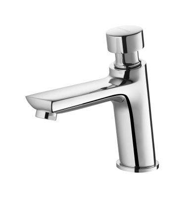 China Chrome Plated Self-Closing Metering Faucet with 5-Year Warranty - Brass Construction for Commercial Bathrooms for sale