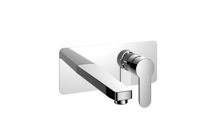 China 240mm Long Spout Wall Mounted Mixer Tap Single Handle Bath Faucet 5-Year Warranty Chrome Finish for sale