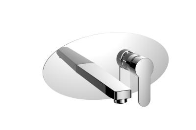 China Round Panel Single Handle Wall Mounted Mixer Tap Shower with Ceramic Cartridge - 5 Year Warranty, 0.1-0.5MPa Pressure Range for sale
