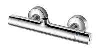 China Double Handle Thermostatic Shower Faucet with 38°C Safety Lock and G1/2 Interface - Chrome Brass Construction for sale