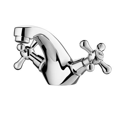 China 75mm High 191mm Length Single Hole Double Handle Bathroom Faucet in Polished Chrome - Brass Construction with 5-Year Warranty for sale