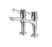 China Modern Deck Mounted Two Handle Bathroom Faucet in Polished Chrome - 0.1-0.5 MPa Pressure Range, 5-Year Warranty for sale