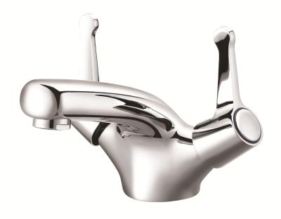 China Antirust 2-Handle Single Hole Bathroom Faucet in Chrome - Brass Construction with 5-Year Warranty and 0.1-0.5 MPa Pressure Range for sale