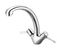 China Contemporary Two Handle Bathroom Faucet Chrome Finish with 5-Year Warranty and 0.1-0.5 MPa Pressure Range for sale