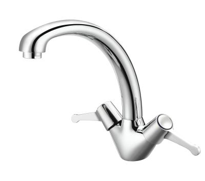 China Contemporary Two Handle Bathroom Faucet Chrome Finish with 5-Year Warranty and 0.1-0.5 MPa Pressure Range for sale