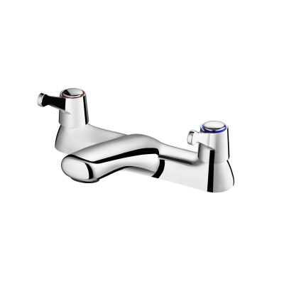 China Contemporary Two Handle Bathroom Faucet 228mm Centerset Chrome Finish with 5-Year Warranty and Brass Construction for sale