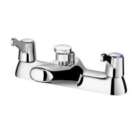 China Scratch Proof Polished Chrome Double Handle Bathtub Faucet - 5-Year Warranty Brass Centerset Lavatory Faucet for sale