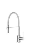 China White Polished Kitchen Mixer Faucet with 35mm Ceramic Valve and 360° Swivel for Single Hole Installation for sale