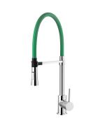 China Chrome Green Single Hole Magnetic Pull Down Kitchen Faucet with 5-Year Warranty and 0.1-0.5 MPa Pressure Range for sale