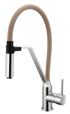 China CONNE Pull Out Kitchen Mixer Faucet Desk Mounted 360° Swivel Chrome 1.5 GPM for sale