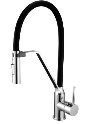 China CONNE Single Handle Pull-Out Sprayer Kitchen Faucet with 2 Spray Modes and 5-Year Warranty - Chrome Finish for sale