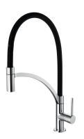 China Stainless Steel Spring Kitchen Mixer Faucet with 360° Swivel Spout and 5-Year Warranty - Single Handle Chrome Design for sale