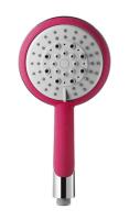 China Pink Hand Held Shower Head with 5 Spray Settings and G1/2 Interface - 5 Year Warranty ABS Construction for sale