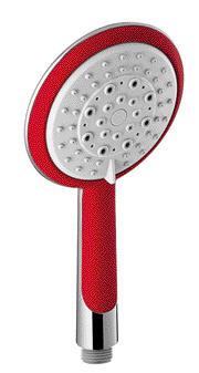 China Bright Red 5-Function Handheld Shower with Soft Nipple - ABS Material, 5-Year Warranty, 300PCS MOQ for sale