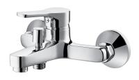 China Ceramic Valve Core Single Lever Bath Mixer Tap Brass Body Chrome 150mm Center Distance for sale
