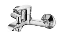 China CONNE Brass Wall Mounted Bath Shower Mixer Tap Chrome Single Handle 2 Functions for sale