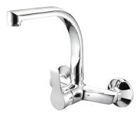 China 2 Hole Chrome Kitchen Mixer Faucet Wall Mount Single Lever with 5-Year Warranty and 0.1-0.5 MPa Pressure Range for sale