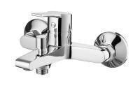 China CONNE Wall Mounted Brass Bath Shower Mixer Tap with Diverter 150mm Chrome Single Lever for sale