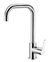 China Rotatable Deck Mounted Kitchen Mixer Tap Single Hole Single Handle Chrome Faucet 360 Degree for sale