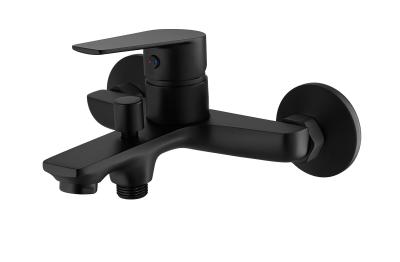 China Brass Bath Shower Faucet Single Lever Matt Black - 0.1-0.5MPa Pressure Range with 5-Year Warranty for sale
