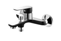 China Brass Bathtub Tap Single Lever Bath Shower Faucet Half Chrome Half Black 1 Handle for sale