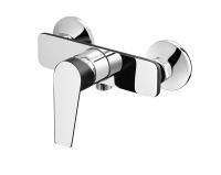 China Brass Shower Mixer Faucet Chrome Black Two Tone Single Handle Ceramic Valve 0.5 Bar for sale